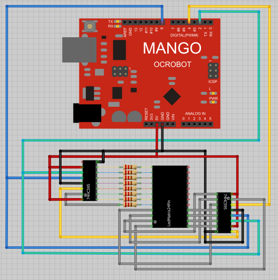 [教程]8x8点阵的驱动 Arduino Matrix LED with 74HC595 x2 - Arduino - 极客工坊 ...