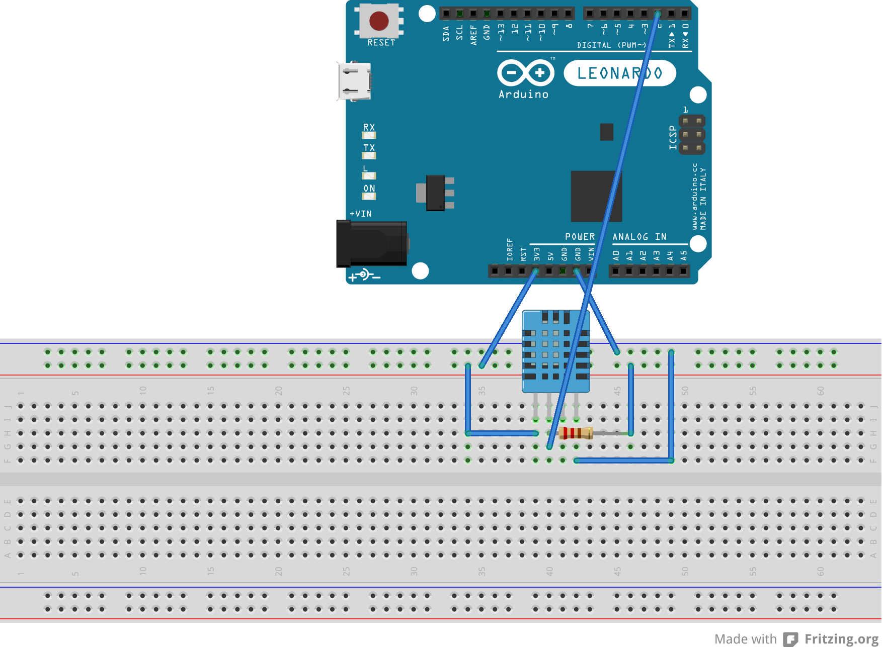 Leonardo使用DHT11连接示意图 - Arduino - 极客工坊 - Powered by Discuz!